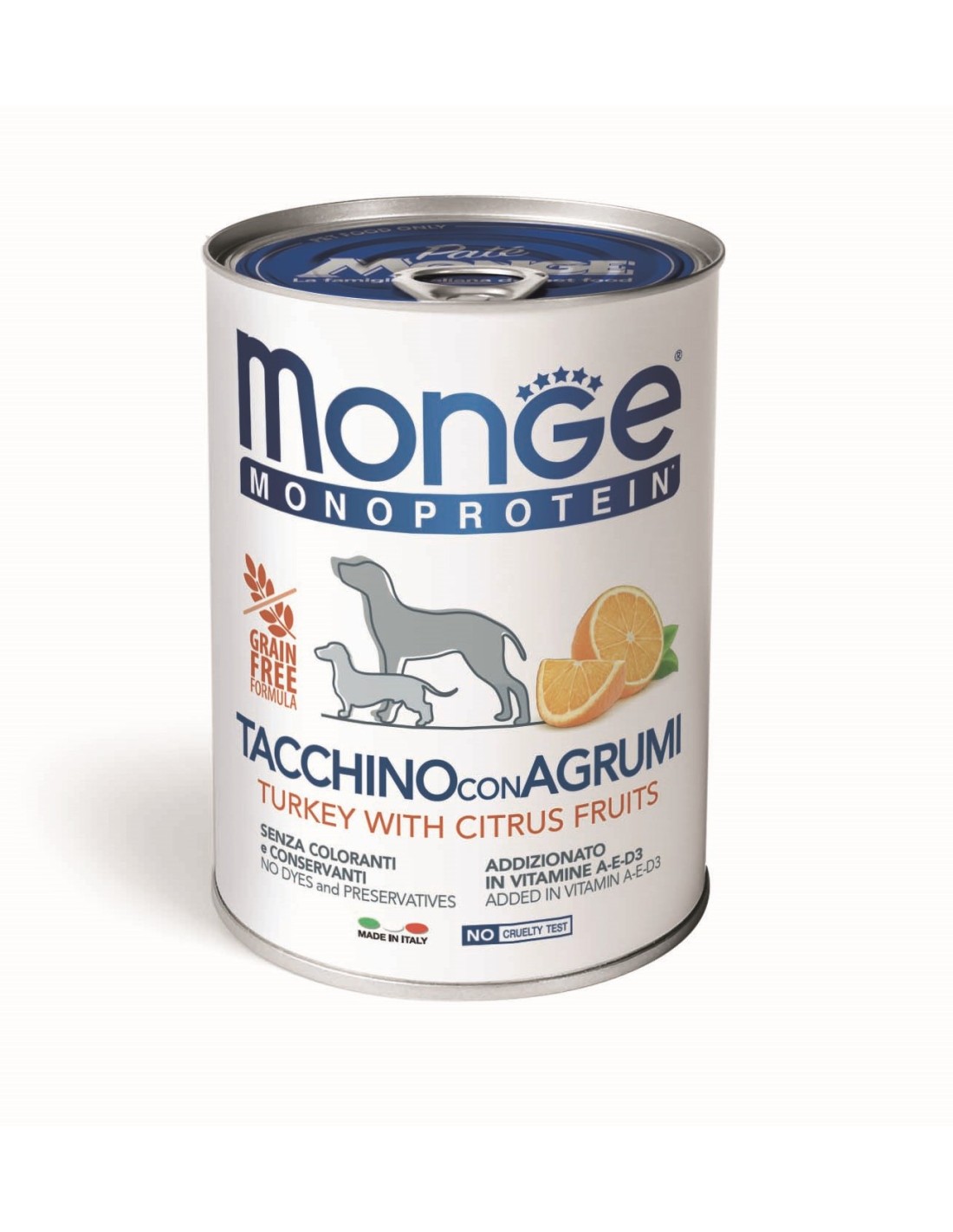 MONGE DOG FRUIT M TURKEY WITH ORANGE 400g MONGE.SHOP MONGE.SHOP